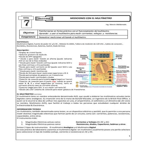 Guia 07 Mediciones con el multimetro | PDF
