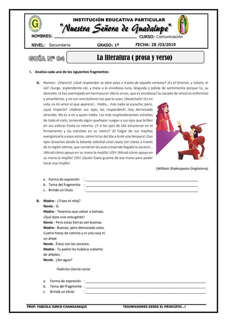 Lectura comprensiva 1 cuarto | DOCX