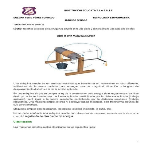 Guia 1 maquinas simples | PDF