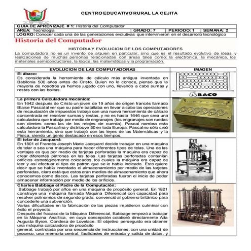 Guia 1 tecnologia 7 | DOCX | Computing | Technology & Computing