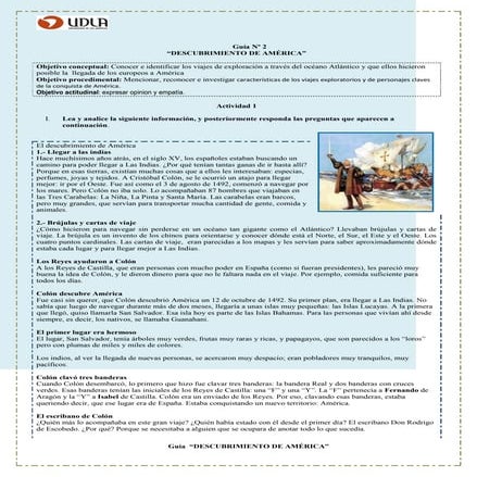 Guia 2 descubrimiento de américa | PDF
