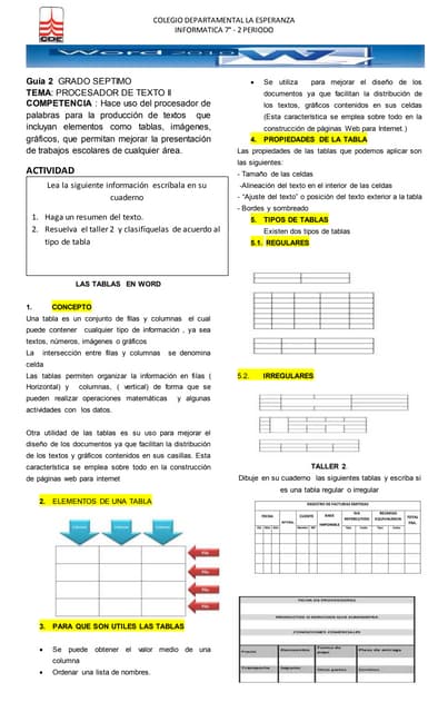 Tablas complejas en word | DOCX