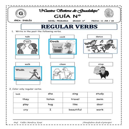Guia 6 to verbos regulares | PDF