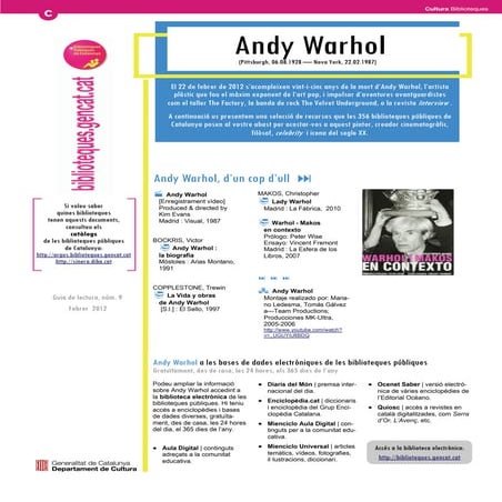 Guia de lectura: Andy Warhol | PDF