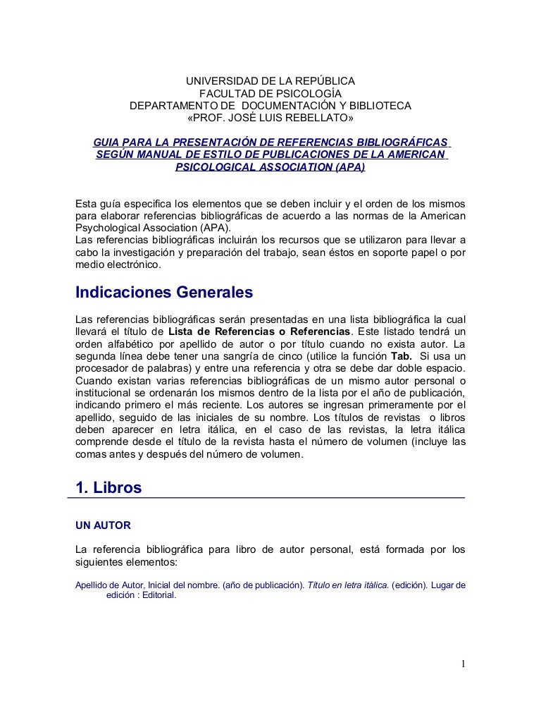 Guia Para Citar Textos Y Referencias Bibliograficas Segun Normas Apa ...