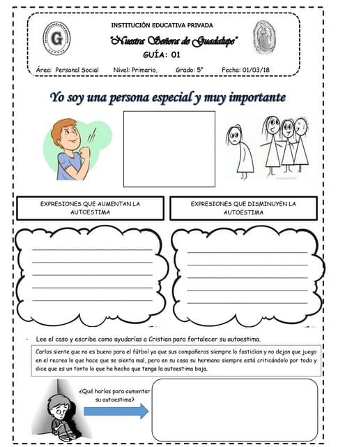 Ficha de conocimiento personal para los primeros días de clase. | PDF