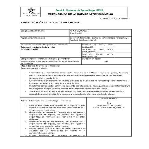 Guia de aprendizaje mantenimiento | DOCX