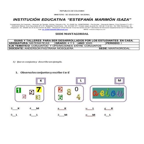 Guia de matematicas 4 y 5 | DOCX