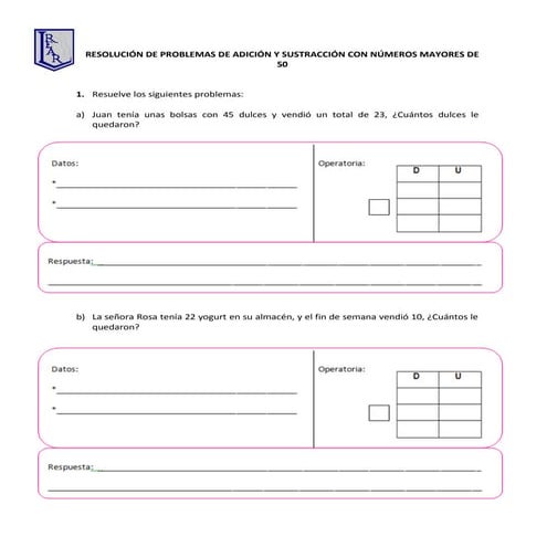 Guia de matematica segundo basico resolucion de problemas | DOC