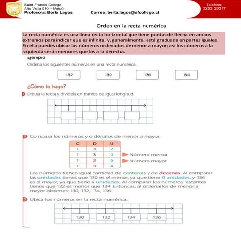 Guia de orden recta numerica | DOCX
