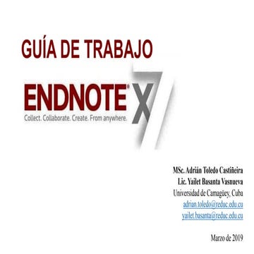 Guia de trabajo con EndNote x7 | PPTX