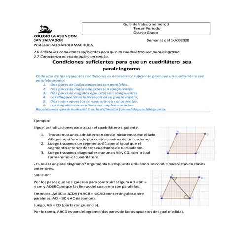 Hoja De Trabajo De Geometría Del Paralelogramo Ley Del Paralelogramo 4362