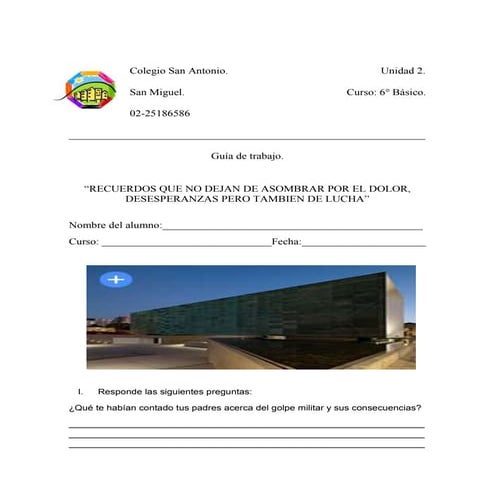 Guia de trabajo visita museo. | DOCX