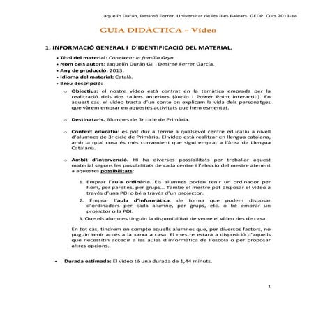 Guia Didàctica. Vídeo | PDF