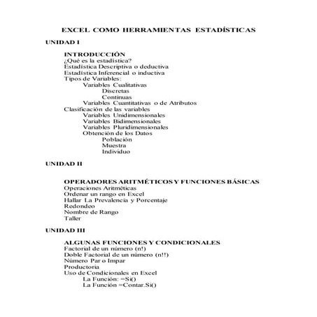 Guia excel como herramientas estad sticas | PDF