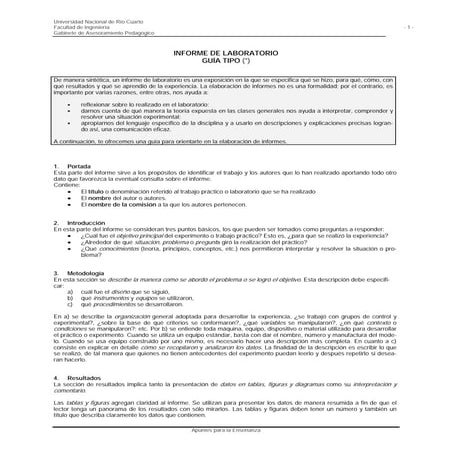 Guía Para Reportes De Laboratorio