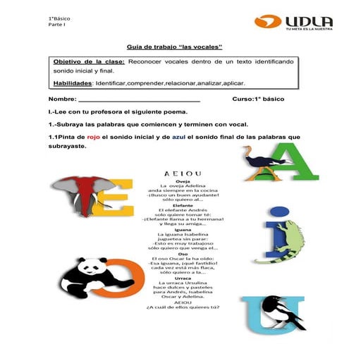 Guia las vocales 2 | PDF