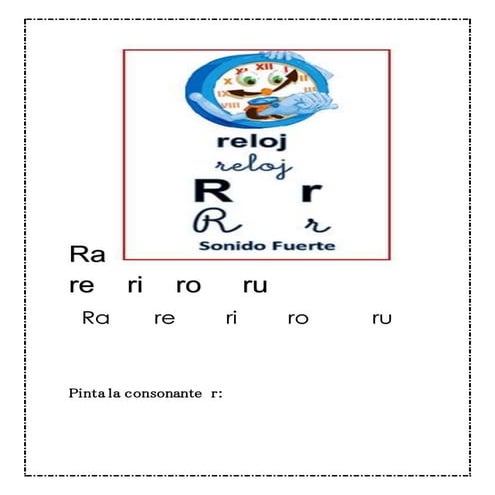 Guia consonante r y lectura | DOCX
