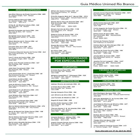 Guia medico unimed_rb | PDF