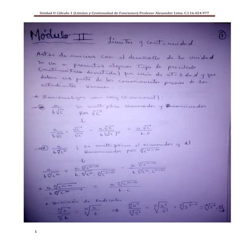 Modulo II Límites y Continuidad de Funciones | PPTX