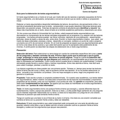Guia para ensayos argumentativos uniandes | PDF