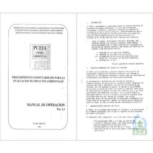 Manual de Operación del PCEIA (Ficha Ambiental) | PDF