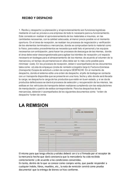 Recibo y despacho de documentos 3 | PDF