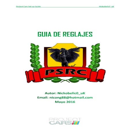 Guia reglajes pcars psrc | PDF