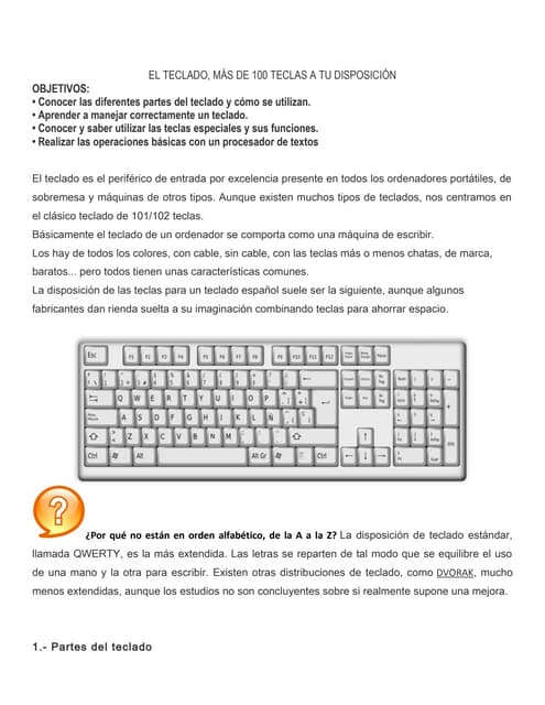 Partes del teclado | PDF