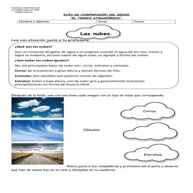 Hojas De Trabajo Sobre Nubes Para Segundo Grado Planeaciones Y