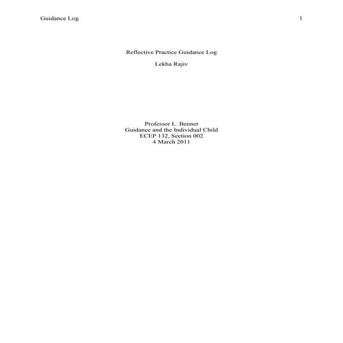 Guidance log template one | DOCX