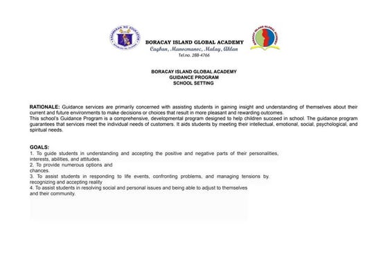 Guidance action plan | DOC | Education