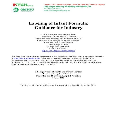 FDA: Guidance-Labeling Infant Formula-March2023 | DOCX