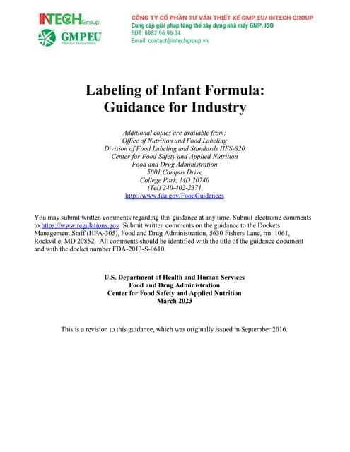 Process guidelines for foreign companies exporting infant formula to ...