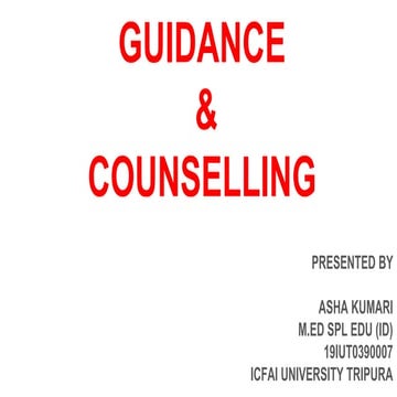 Guidance and counselling | PPTX