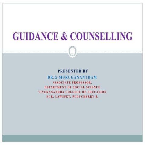 Guidance & counselling | PPTX