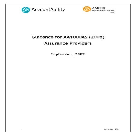 Guidance for aa1000 as 2008 assurance providers | PDF