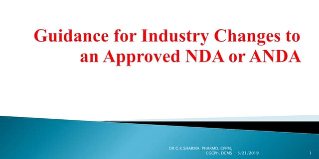 US FDA post approval changes | PPTX