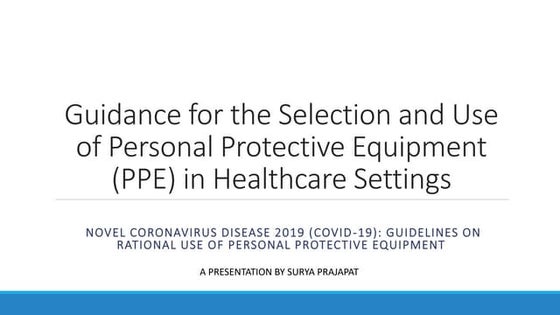 Personal Protective Equipment (PPE) | PPT