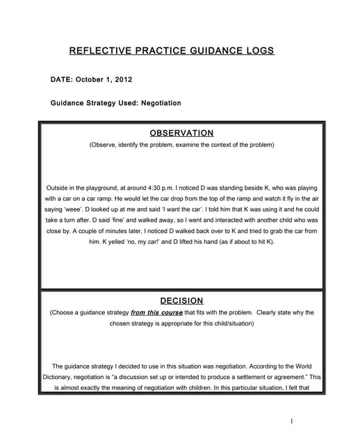 Guidance log template one | PDF