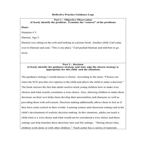 Guidance log template three | DOC