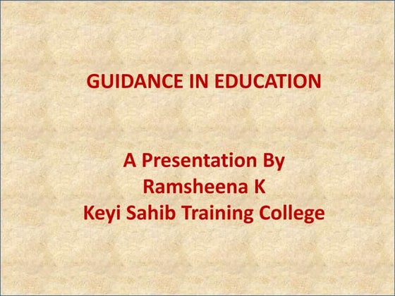 Concept of guidance | PDF | Primary Education | Education