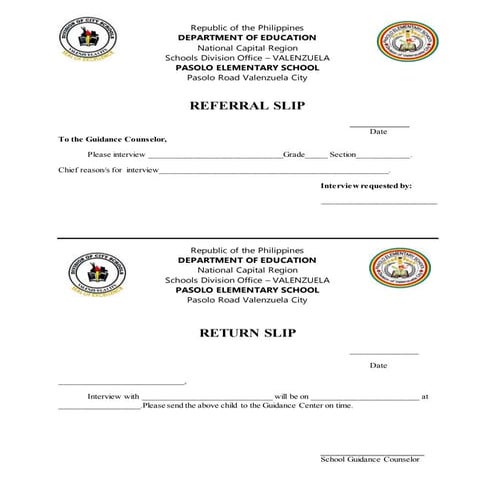Guidance referral slip | DOCX