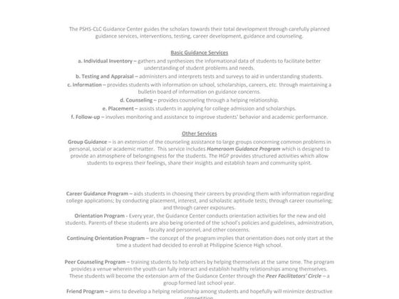 Guidance and counselling services | PPTX