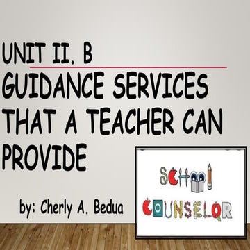 Guidance & counseling: Guidance Services | PPTX