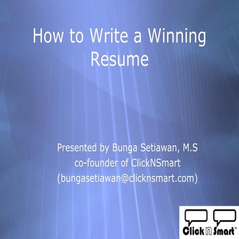 How to write a good resume | PPT