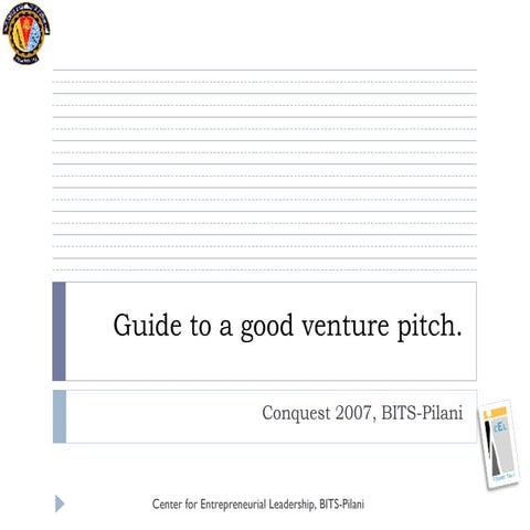 Guide to a good investor pitch | PPT