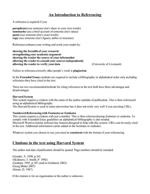 Harvard referencing style quick guide | PDF