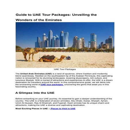 UAE tour Packages | PPT