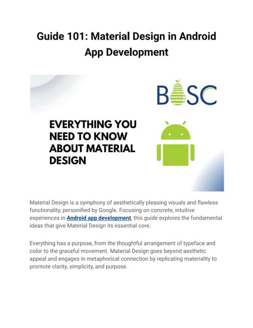 Summary of Material Design Guidelines | PPT